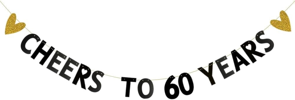 CHEERS TO 60 YEARS Banner for 60TH Wedding Anniversary Party Supplies ...