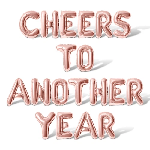 CHEERS TO ANOTHER YEAR Letter Balloon Banner - DIY Birthday Party ...