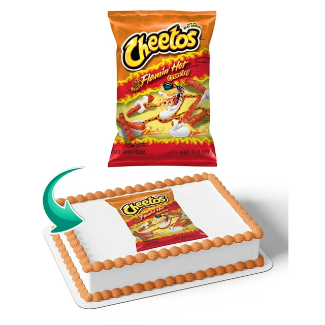 CHEETOS FLAMIN HOT Cake Deco Wrap Edible Image Cake Topper Personalized ...