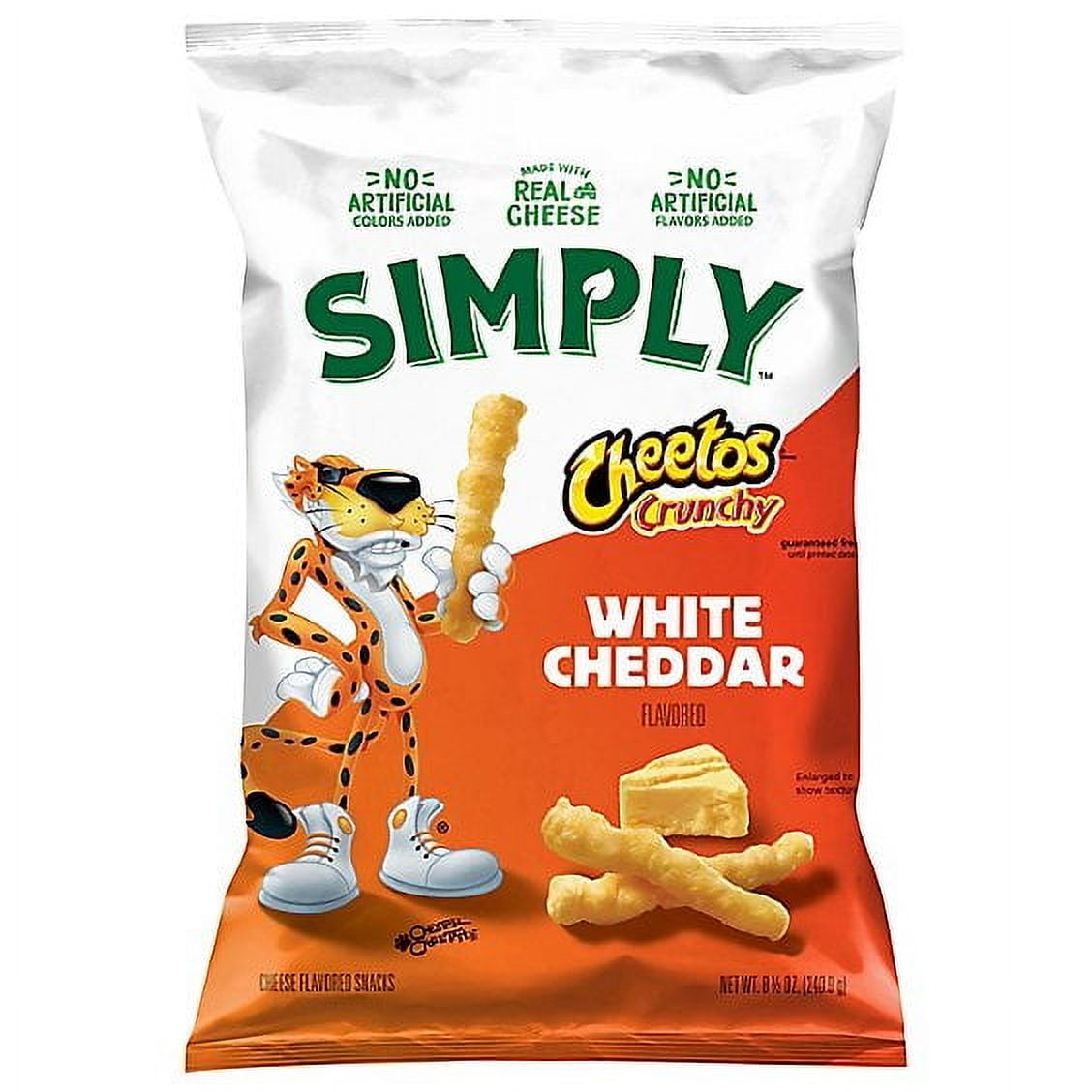 CHEETOS Simply Crunchy Cheese Flavored Snacks White Cheddar - 8.5 Oz ...