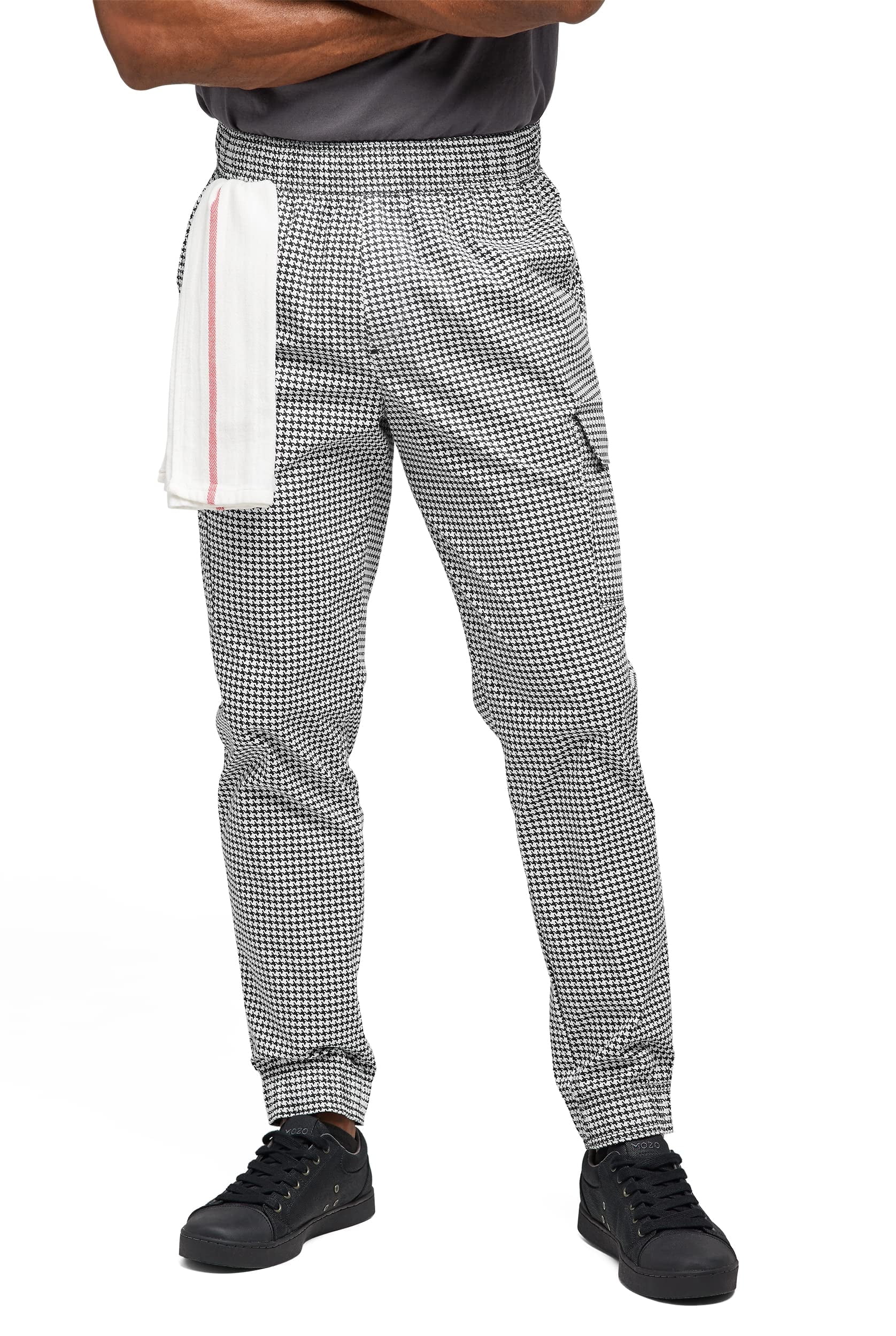 CHEF 360 Men's 7-Pocket Houndsthooth Print Stretch Jogger Chef Pant (XL ...