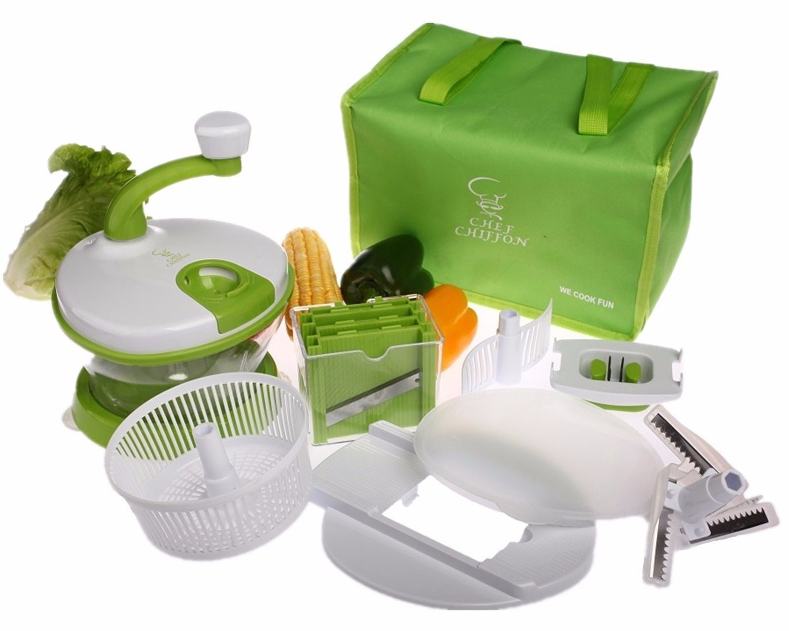 CHEF CHIFFON All-In-One Kitchen Manual Hand Operated Food Processor ...