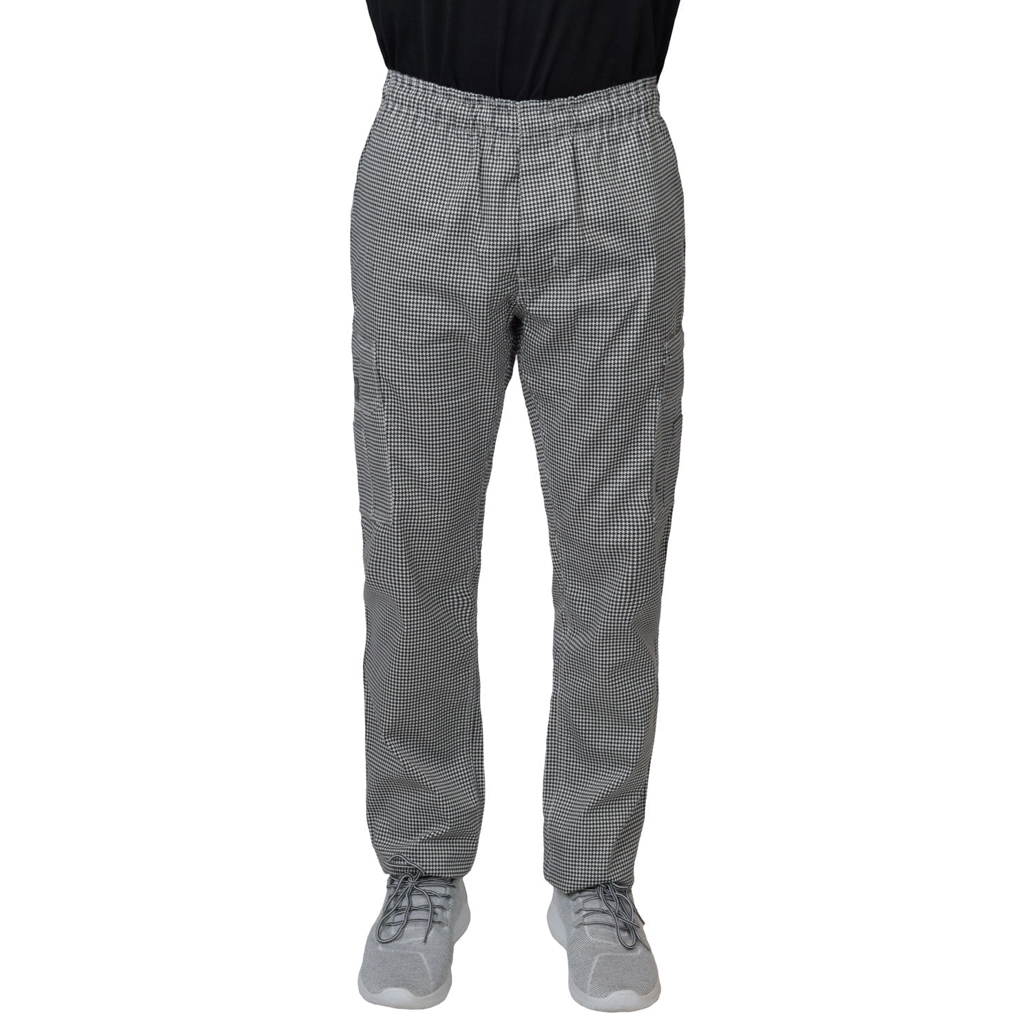 CHEF CODE Cargo Chef Pants, Elastic Waist with Drawstring, Houndstooth ...