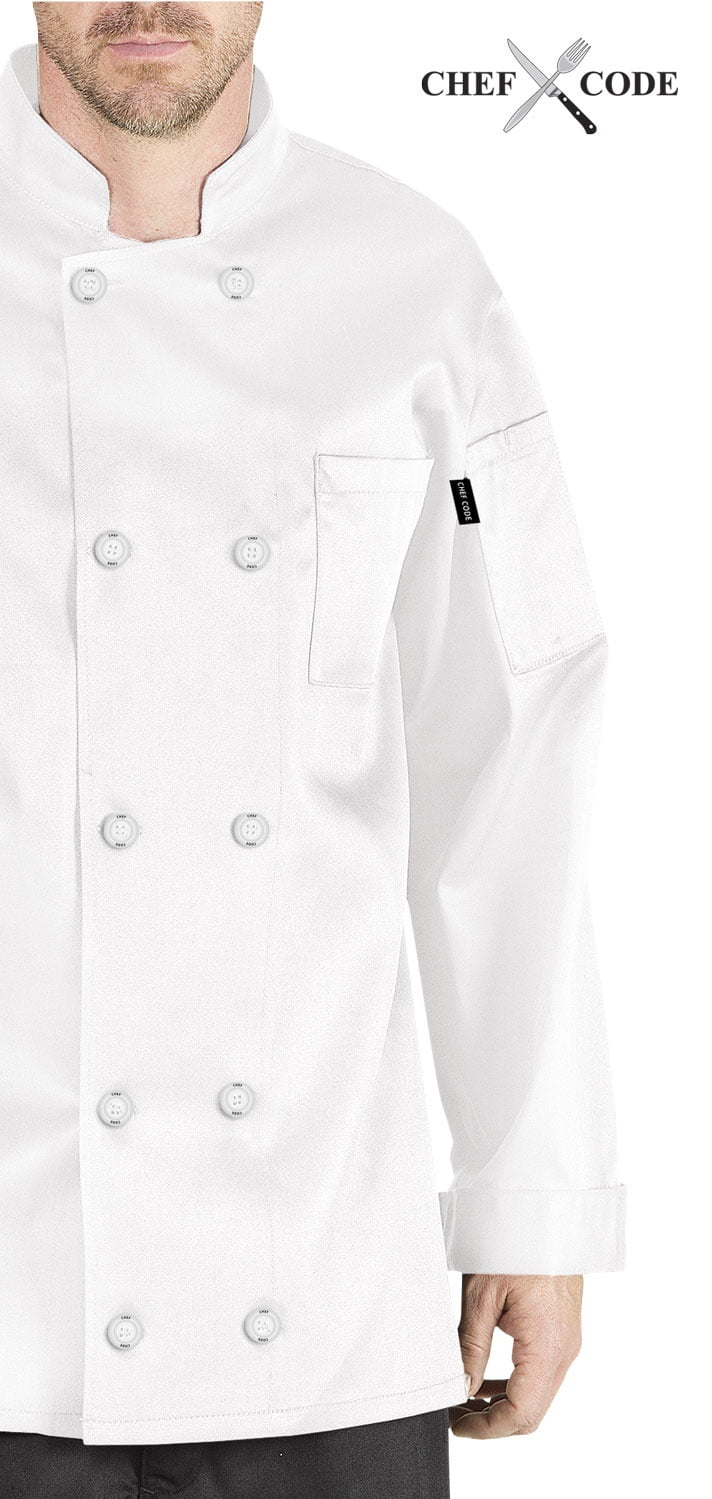 CHEF CODE Giovanni Classic Chef Coat 100% Cotton Unisex CC119 - Walmart.com