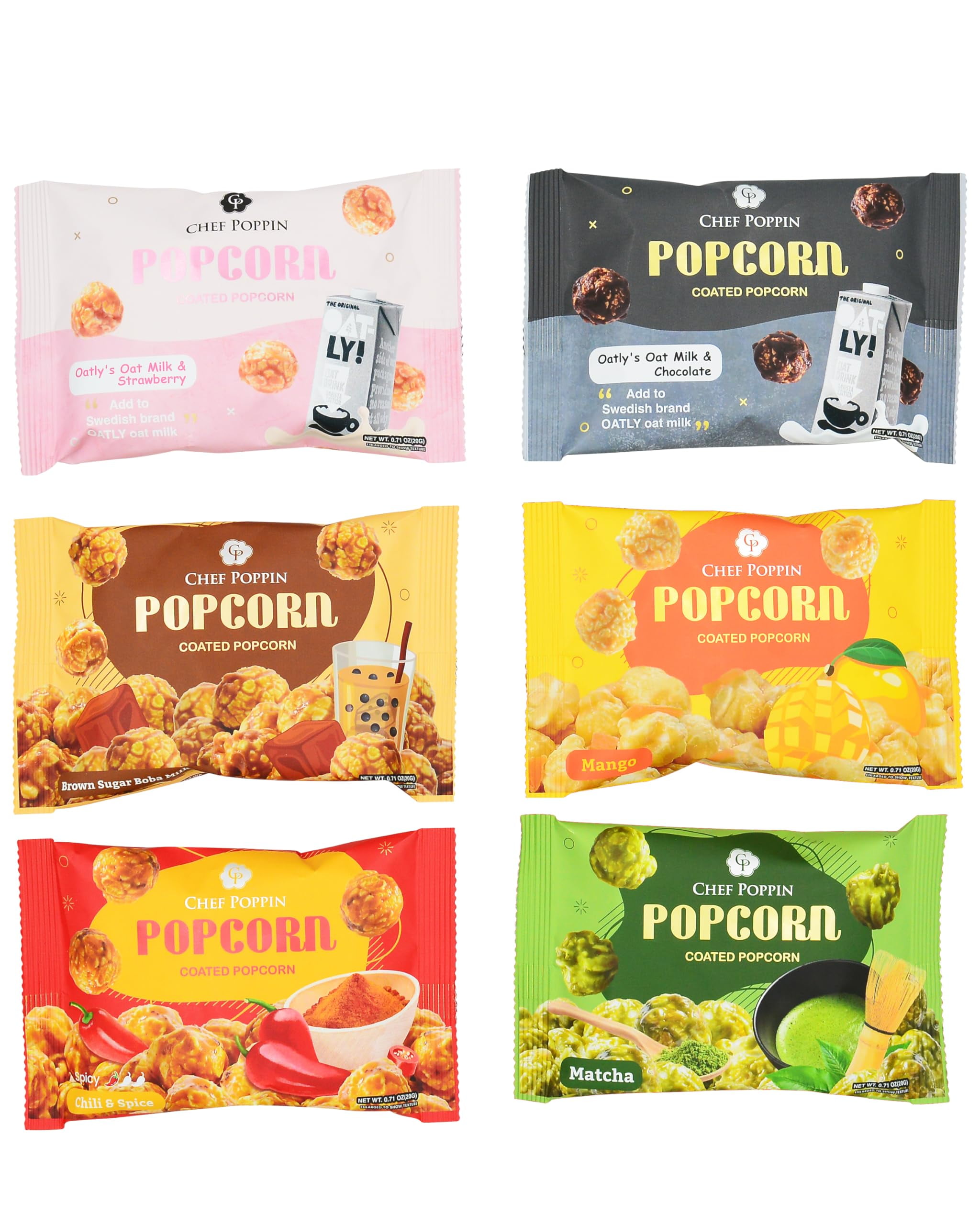 CHEF POPPIN GourmetITSC Flavored Popcorn, Non-GMO, Melody Box A (Matcha ...