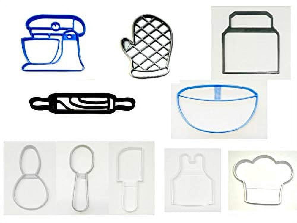 Chef Restaurant Baker Bakery Set of 10 Cookie Cutters USA PR1483 ...