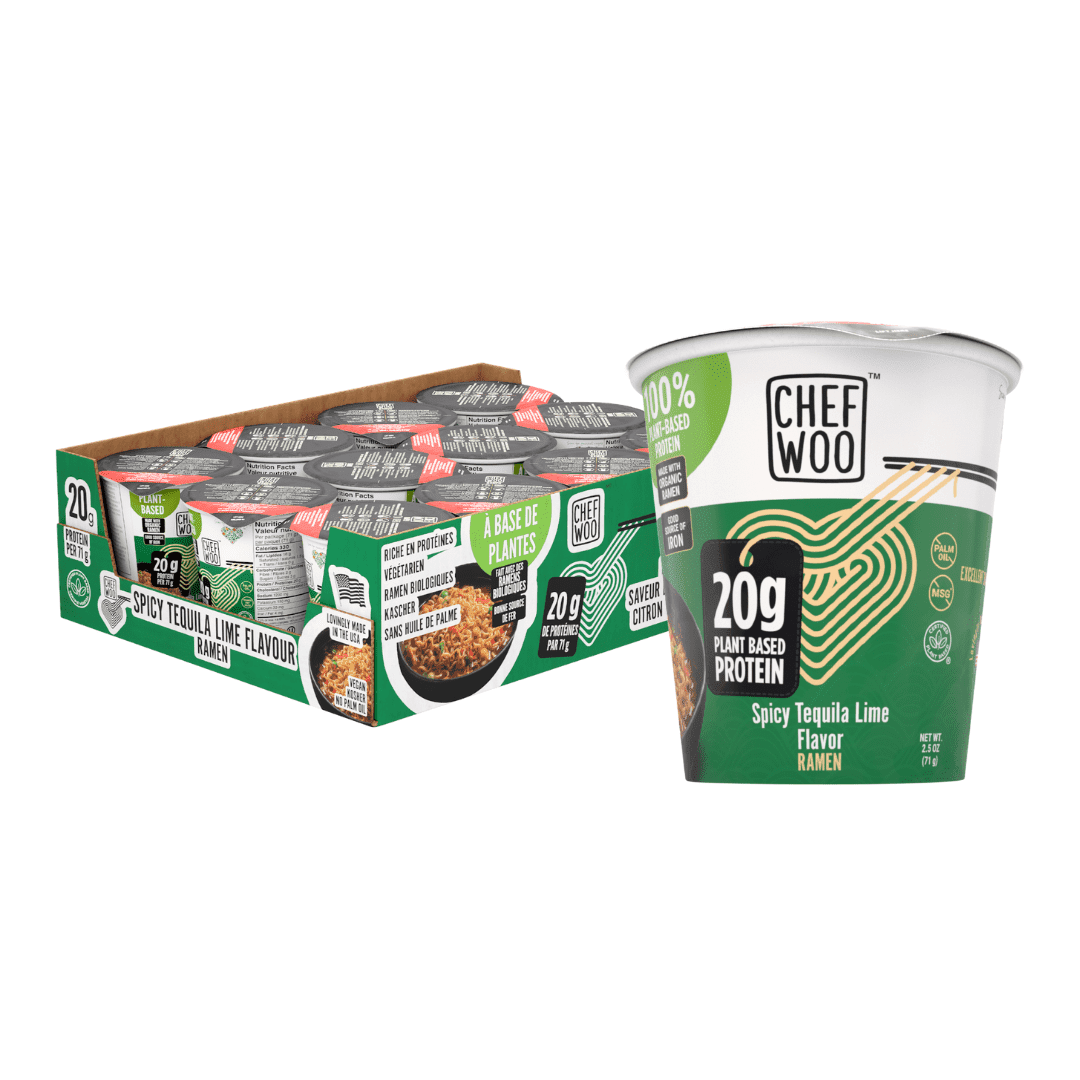 Chef Woo Spicy Tequila Lime Ramen Cup, High Protein Vegan Instant ...