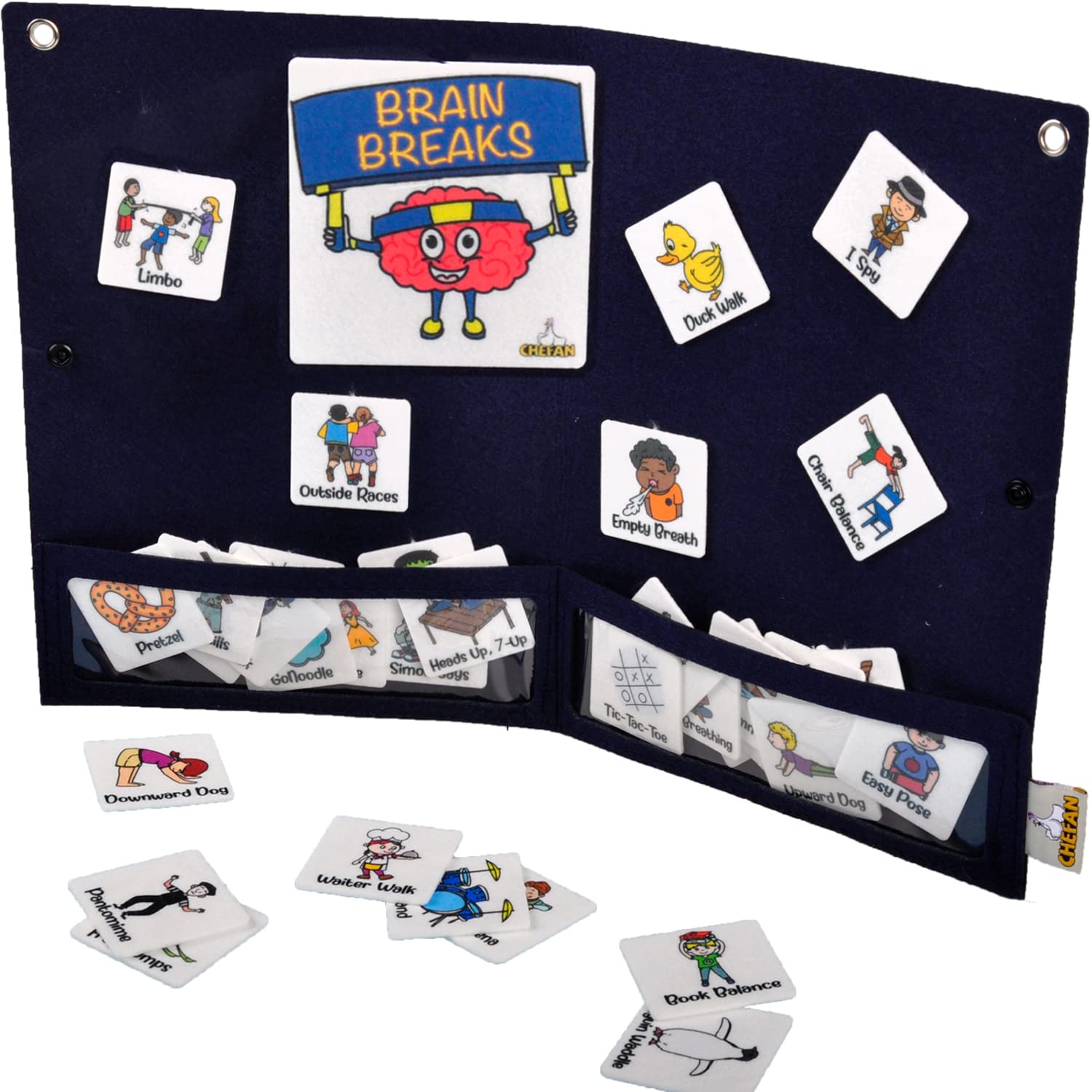CHEFAN Classroom Brain Break KEF16 Activities Board, Exercise Cards ...