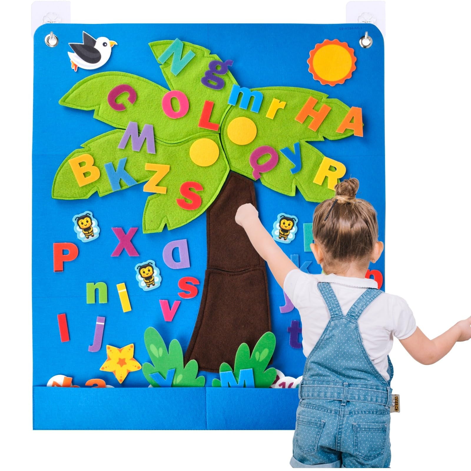 CHEFAN Felt Letter and RRF12 Number Tree, Coconut Tree Alphabet Game ...