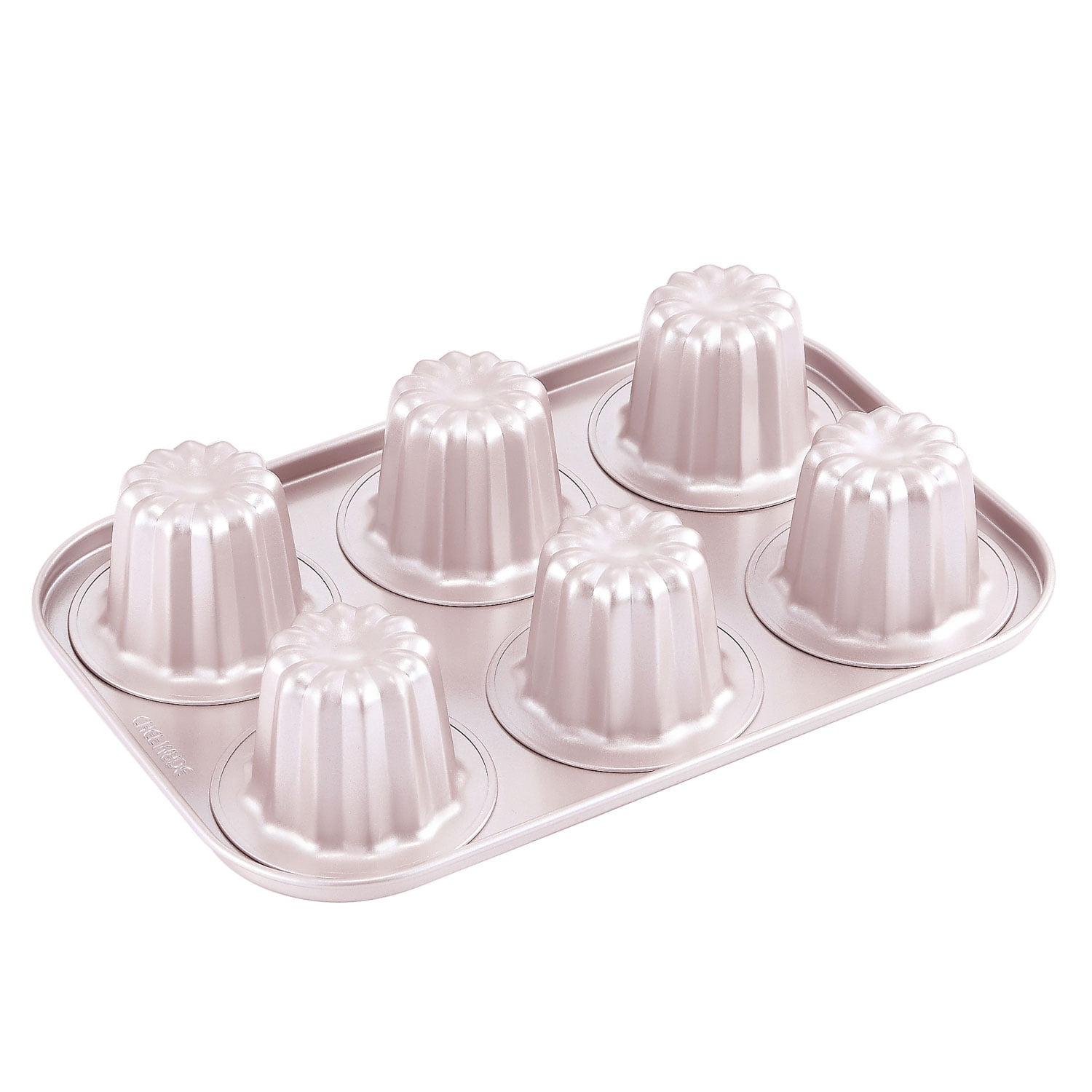 CHEFMADE Canele Mold Cake Pan, 6-Cavity Non-Stick Canele Muffin ...