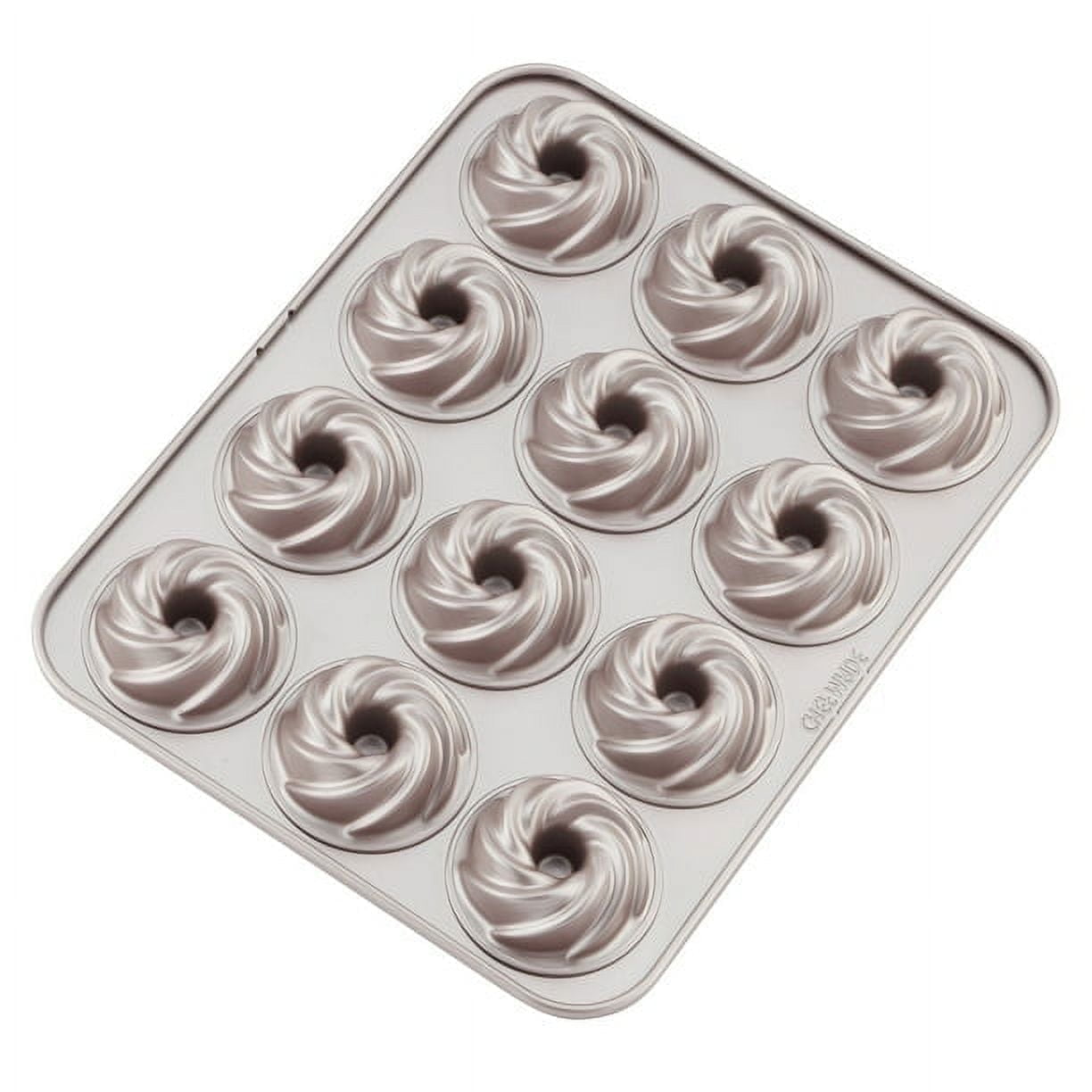 CHEFMADE Donut Mold Cake Pan, 12-Cavity Non-Stick Cyclone Doughnut ...