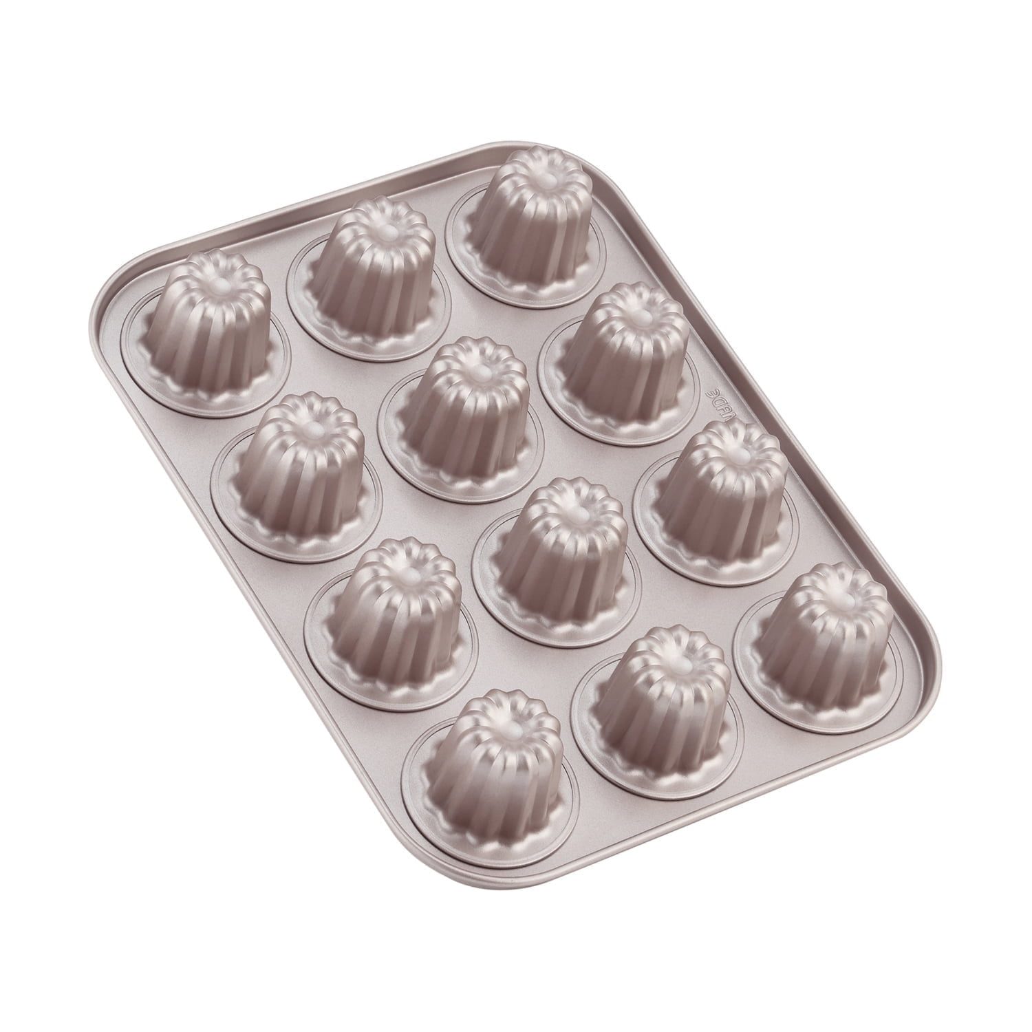 CHEFMADE Mini Canele Mold Cake Pan, 12-Cavity Non-Stick Mini Canele ...
