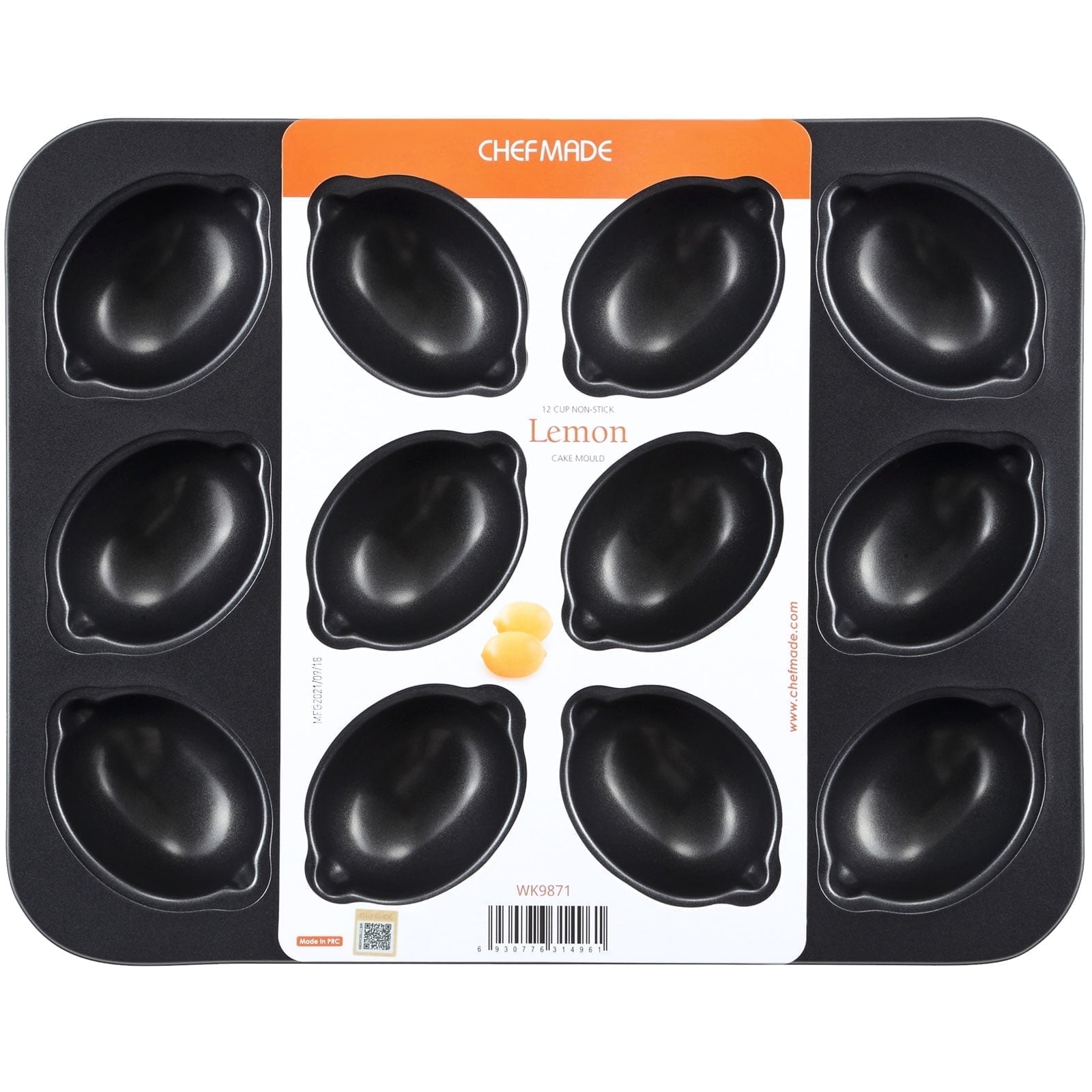 CHEFMADE Muffin Cake Pan, Non-Stick 12-Cavity Lemon-Shaped Bakeware ...