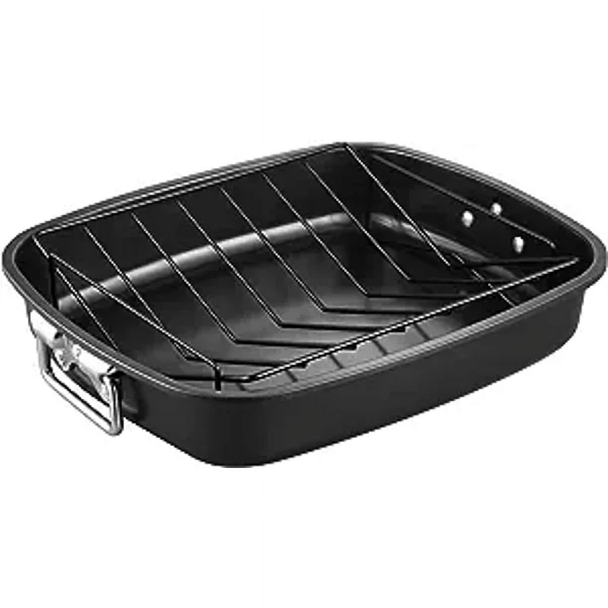 CHEFMADE Roasting Pan Set, 17-inch Non-Stick Carbon Steel Turkey ...