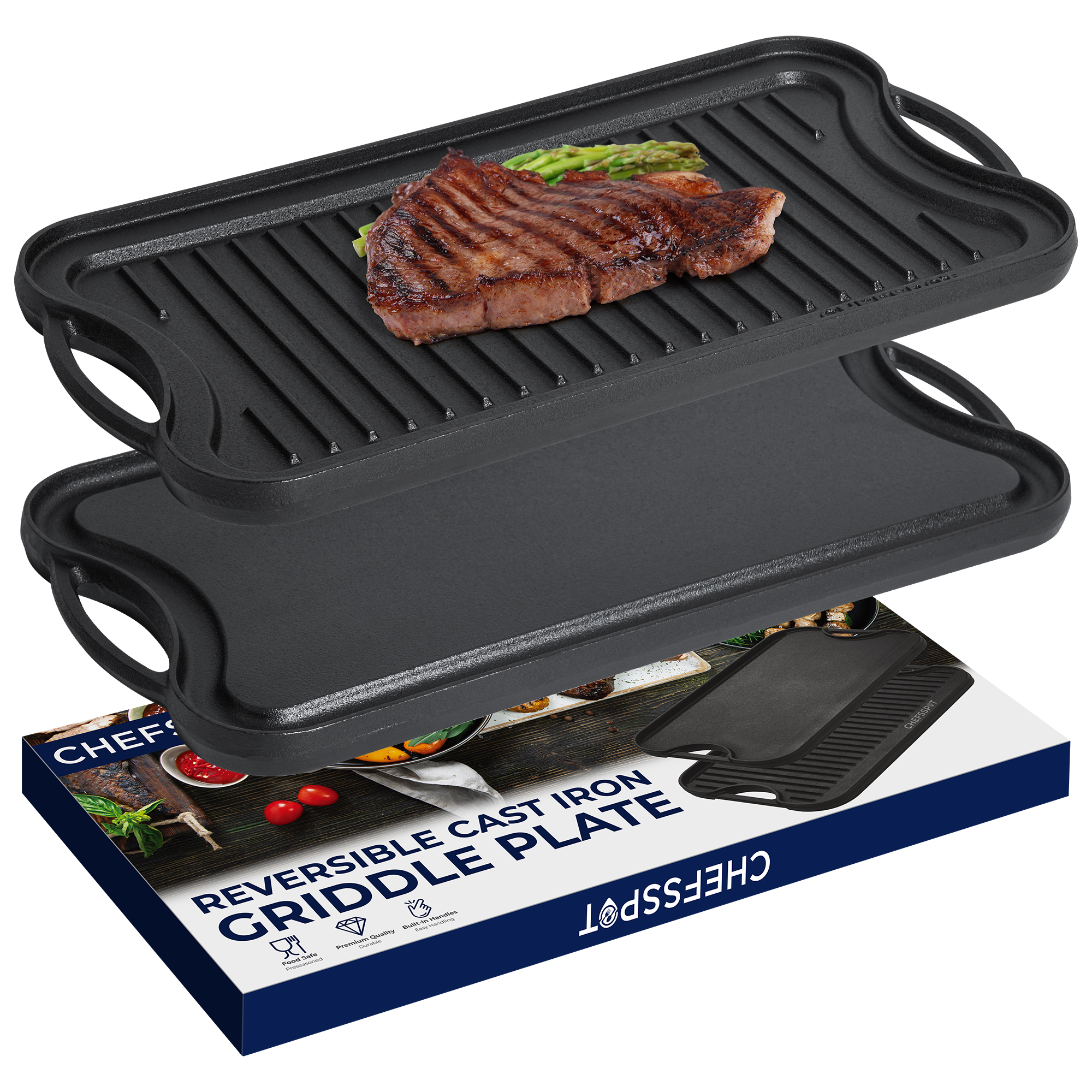 Lodge Seasoned Cast Iron Reversible Grill/Griddle - Walmart.com