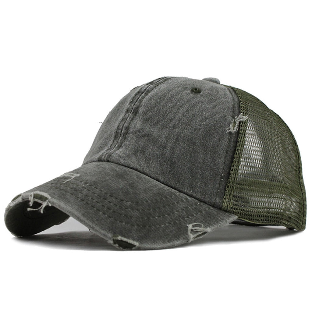 CHEGUTA Womens Baseball Caps Buns Plain Cap Ponytail Visor Trucker ...