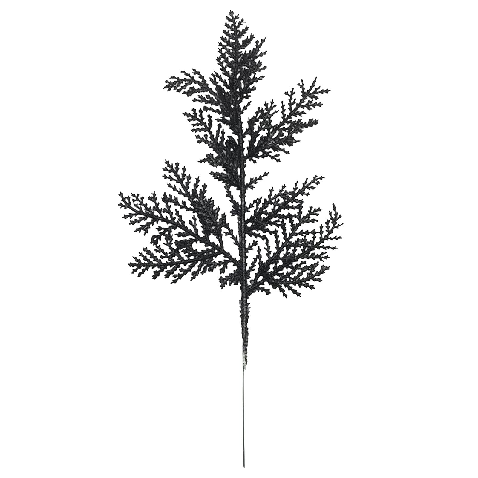 CHELIASD Christmas Tree Glitter Branches, 11'' Artificial Fern Leaf ...