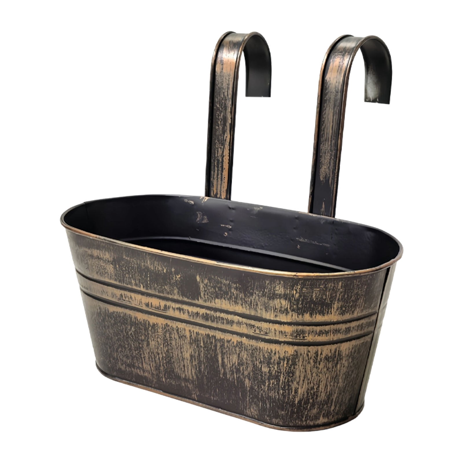 CHELIASD Hanging Flower Pots, Metal Iron Wall Planter Indoor/Outdoor ...
