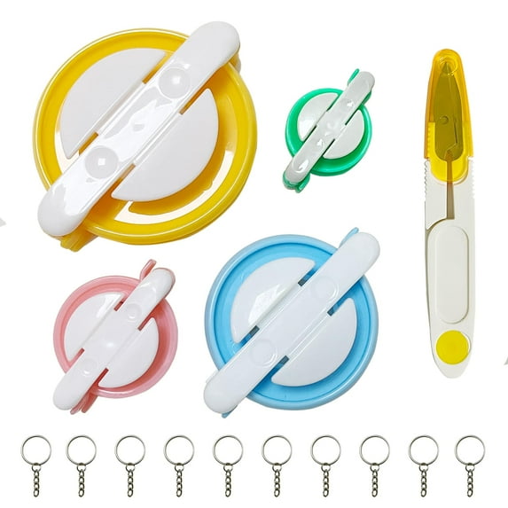 CHELIZIYA Pompom Makers 4 Size Pom Poms Maker Tool Set DIY Fluff Ball ...