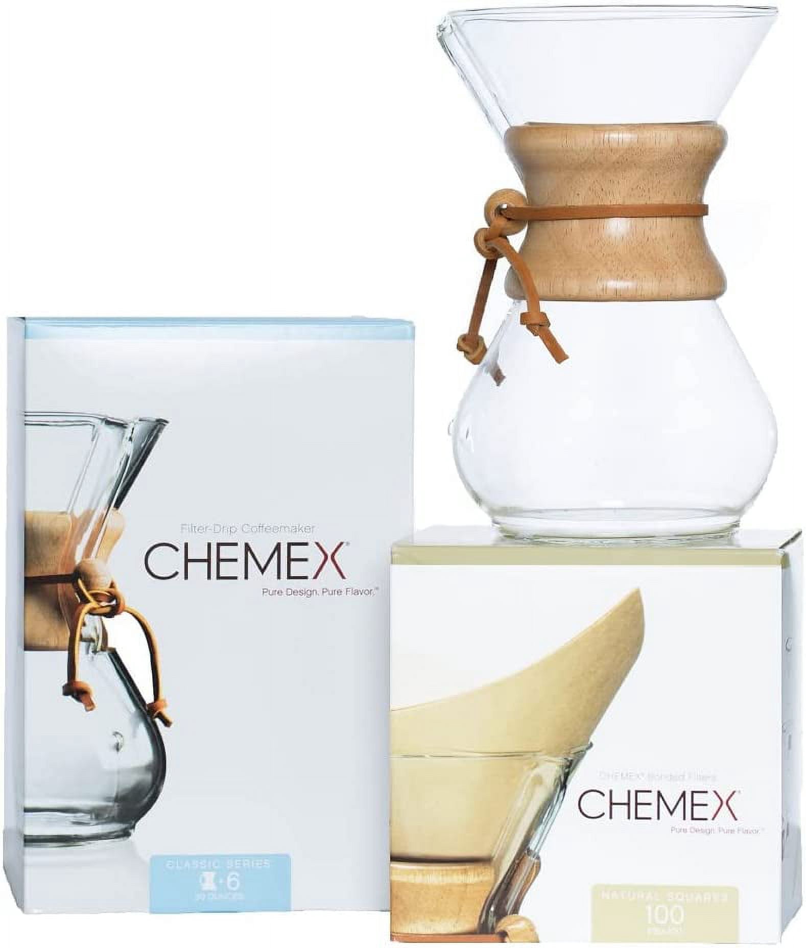 CHEMEX Bundle - 6-Cup Classic Series - 100 ct Square Filters ...