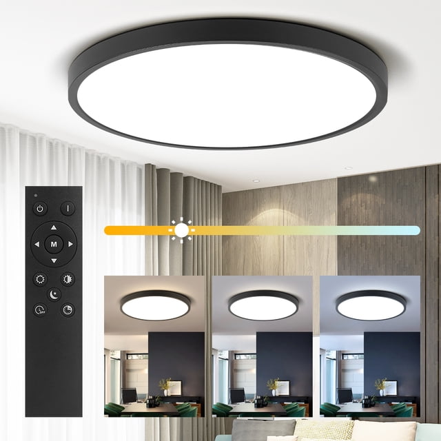 CHENBEN 24W LED Flush Mount Ceiling Light, 12 Inch Dimmable Fixture ...