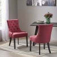 CHENEY Red Upholstered Dining Chairs - Set of 2, Contemporary ...