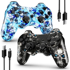 RetroFam 2 Pack PS3 Wireless Controller, Bluetooth Black, Ergonomic ...