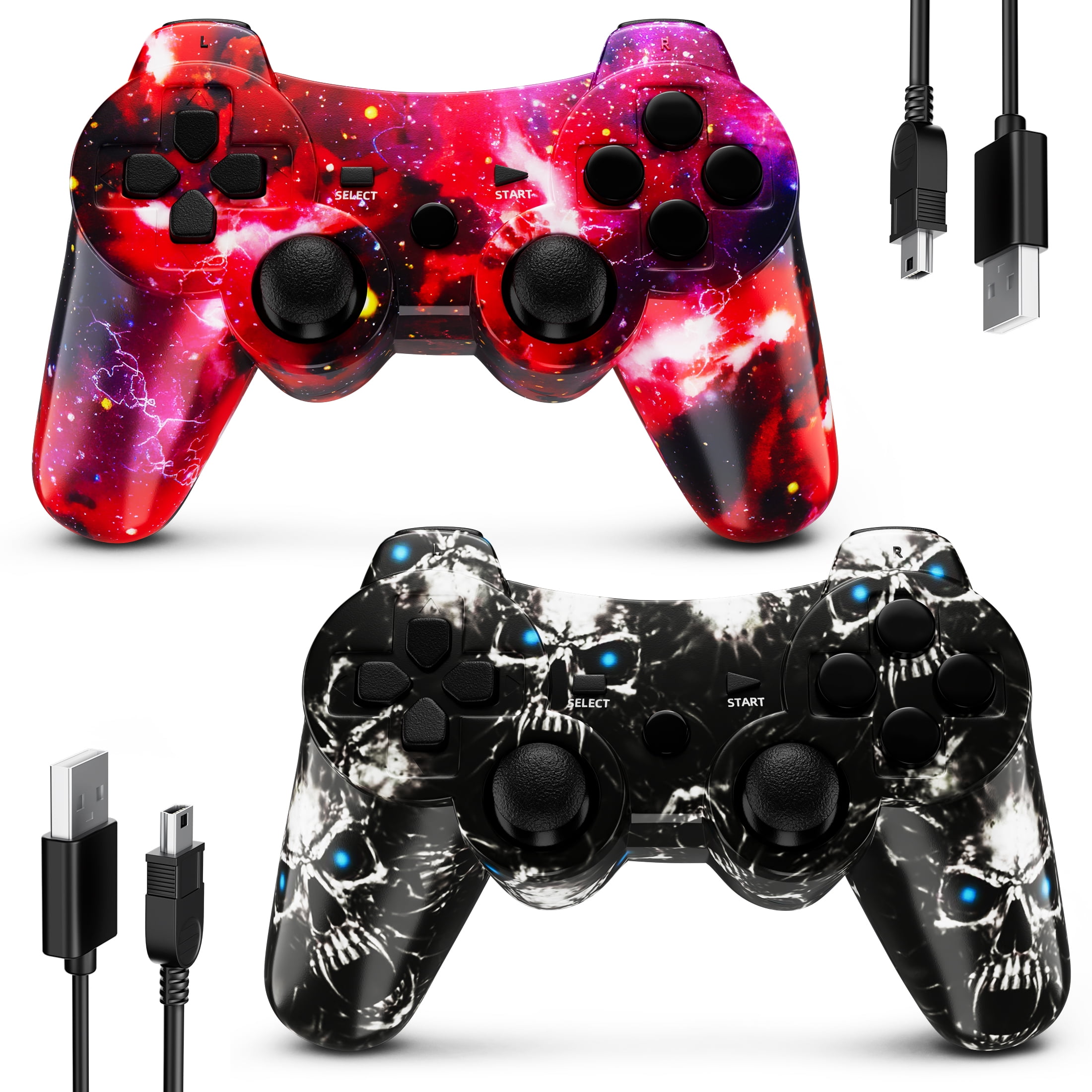 CHENGDAO Wireless Controller for PS3, 2 Pack Game Controller, 6-Axis ...