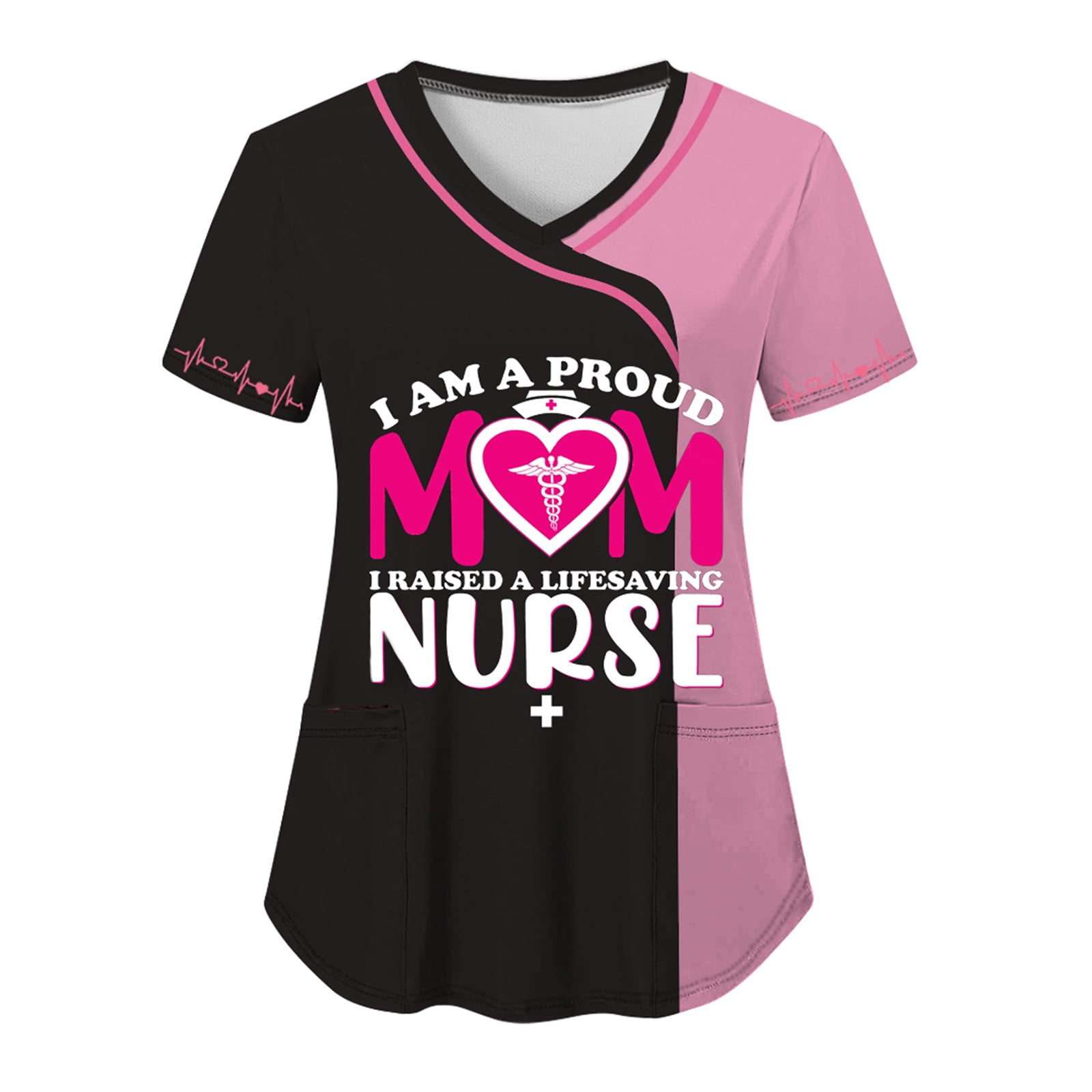 CHENGHHEIP Women Short Sleeve T-Shirts Tops with Trendy Floral V Neck ...