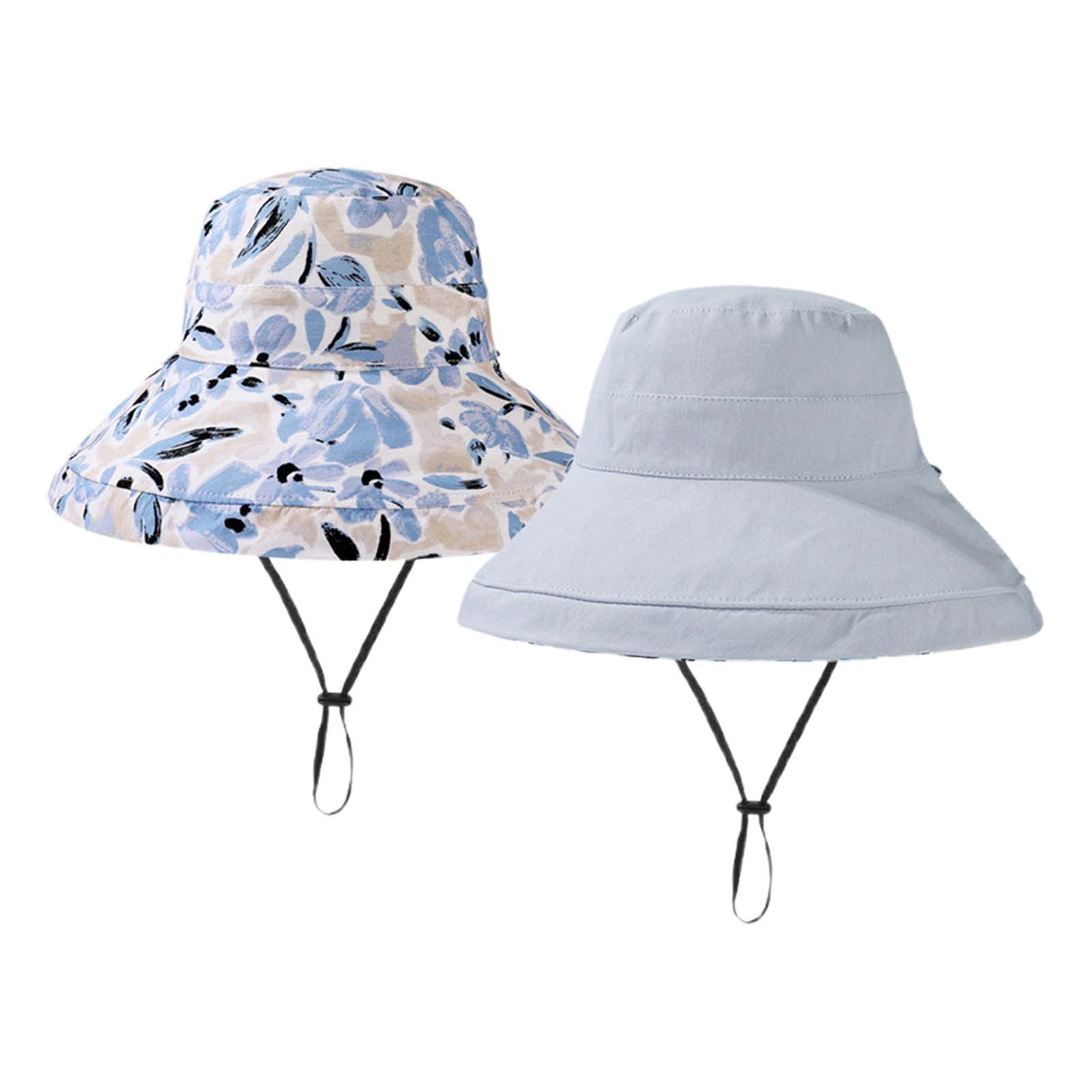 CHENGHHEIP Women'S Bucket Hats Reversible Leaf Print Packable Sun ...