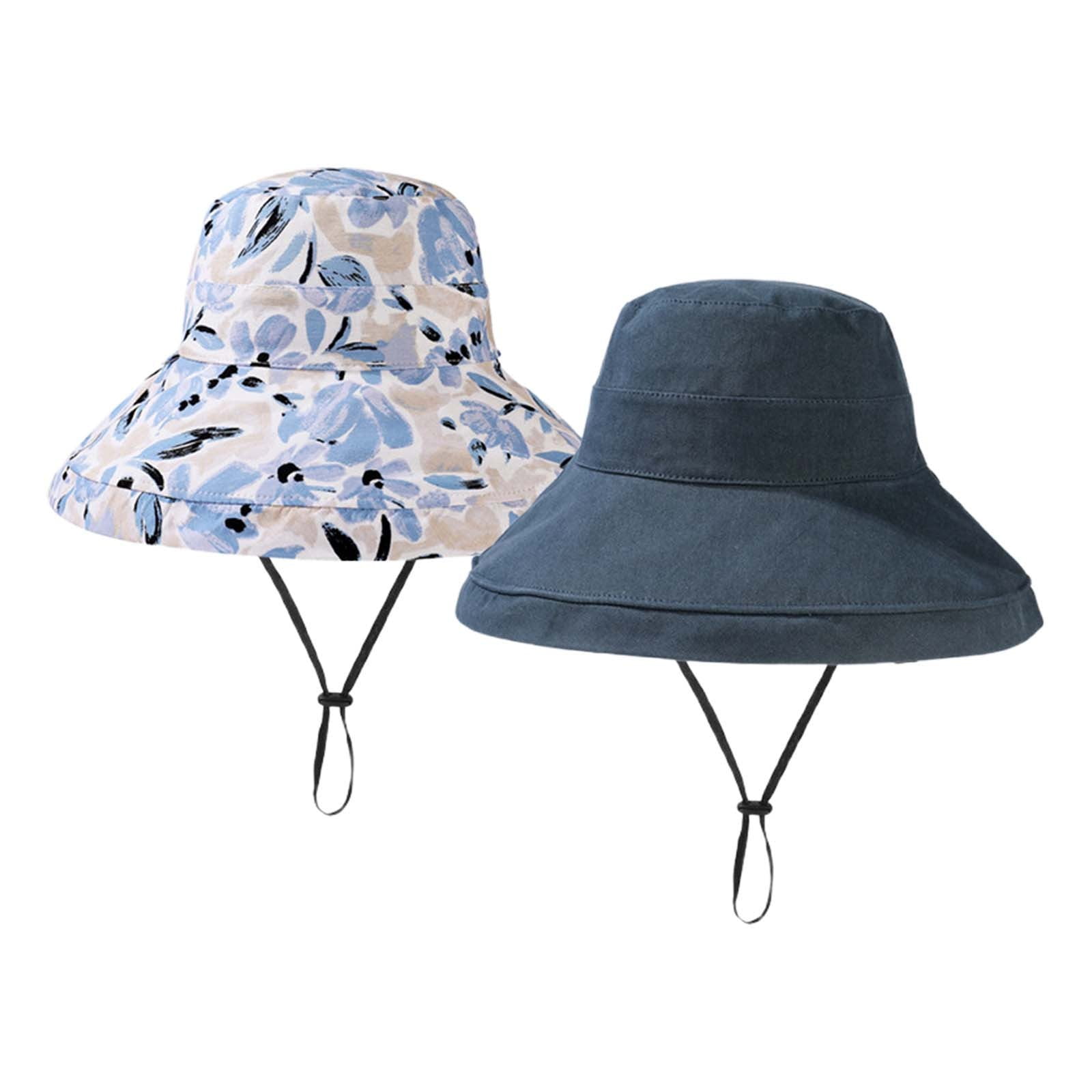 CHENGHHEIP Women'S Bucket Hats Reversible Leaf Print Packable Sun ...