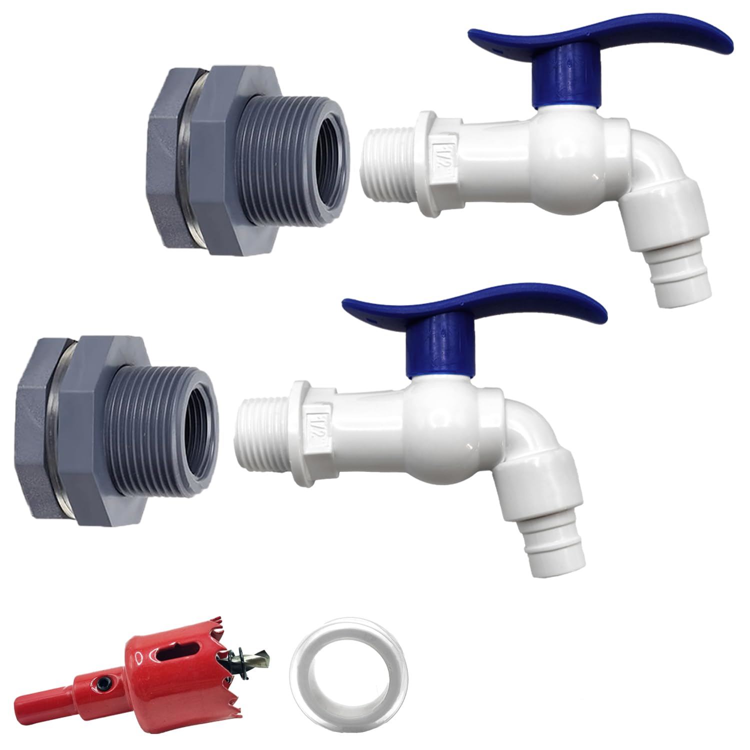 CHENGLAI 2 Pack Rain Barrel Spigot Kit, Rain Barrel Faucet Kit with ...