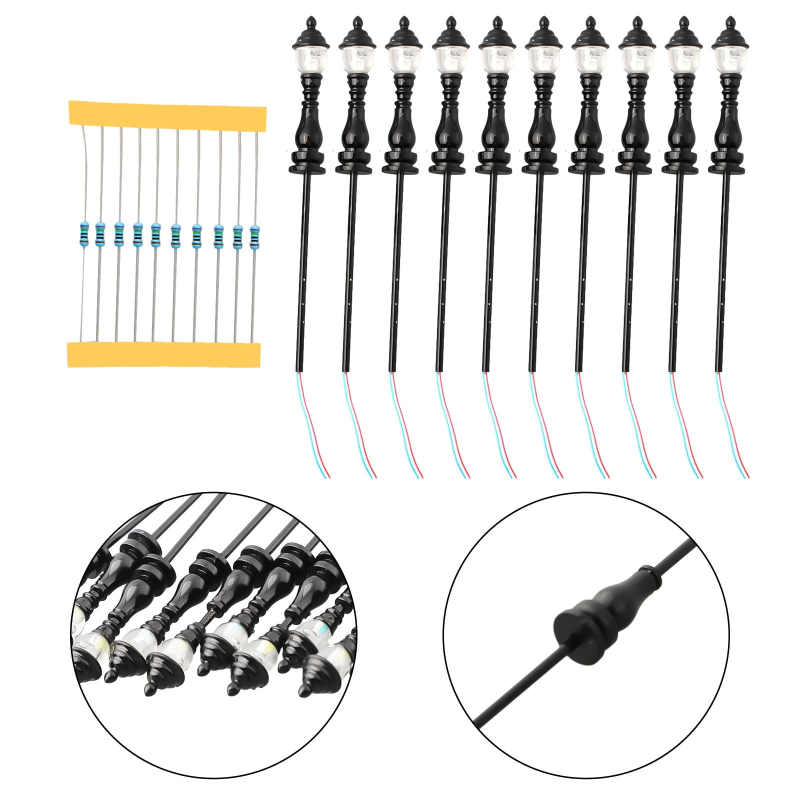 CHENGSI 10 Pack Model Railroad Train LED Street Light Lamps N Scale 1: ...