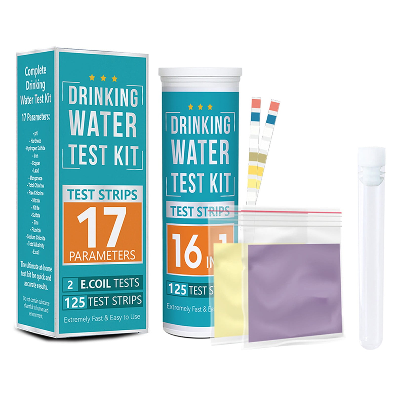 CHENGSI for 17-in-1 Drinking Water Test Kit with 100 Strips for Home ...