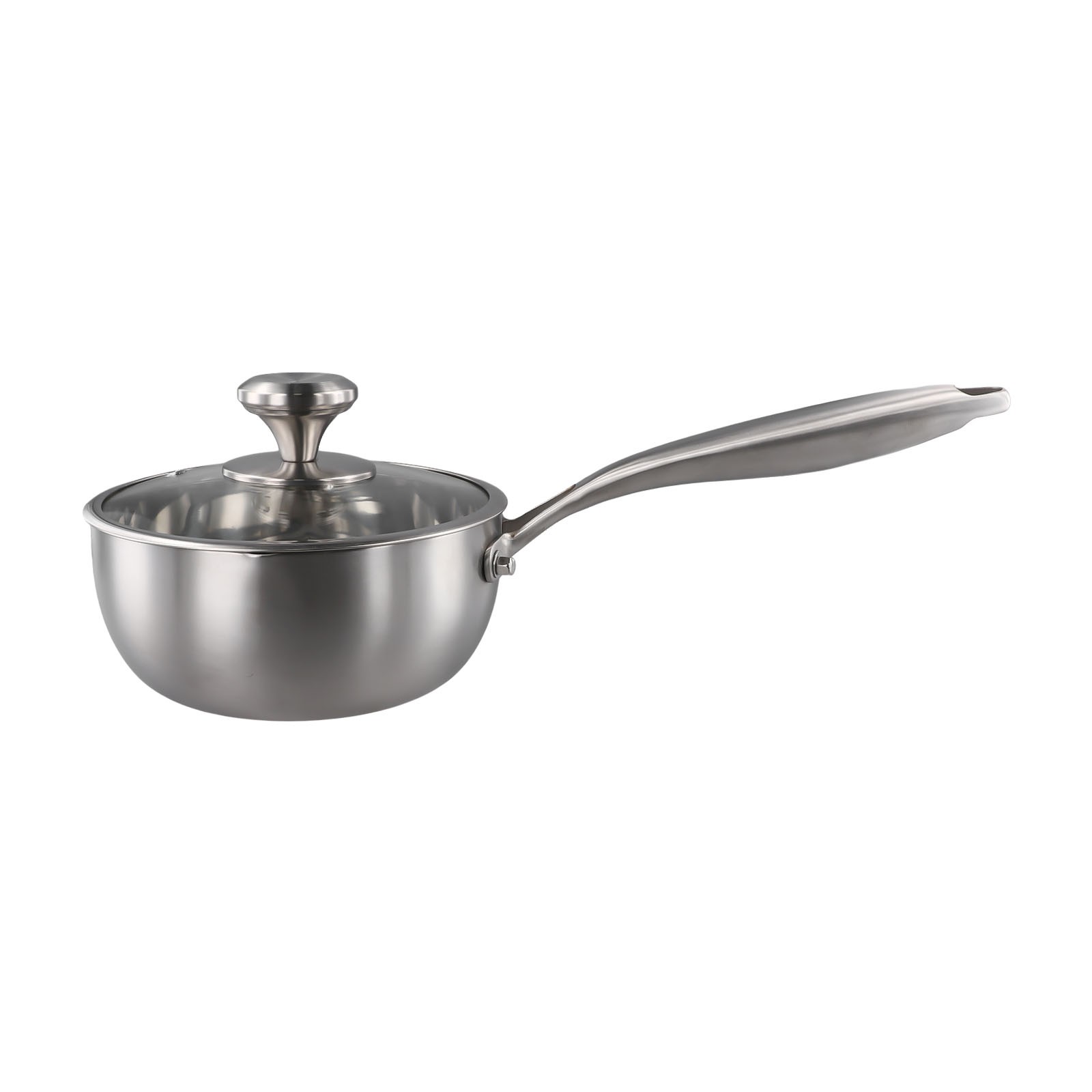 CHENGSI for 316 Stainless Steel Saucepan with Lid, 5-Layer Milk Pan Soup Pot, Ergonomic Handle ...