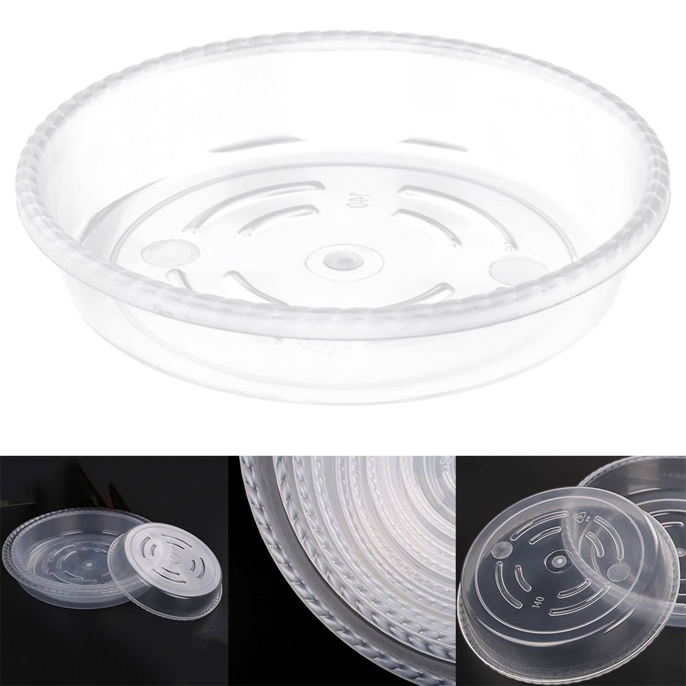 CHENGSI 5 PCS Heavy-Duty Plant Saucers, 6 Inch Clear Plastic Plant Drip ...