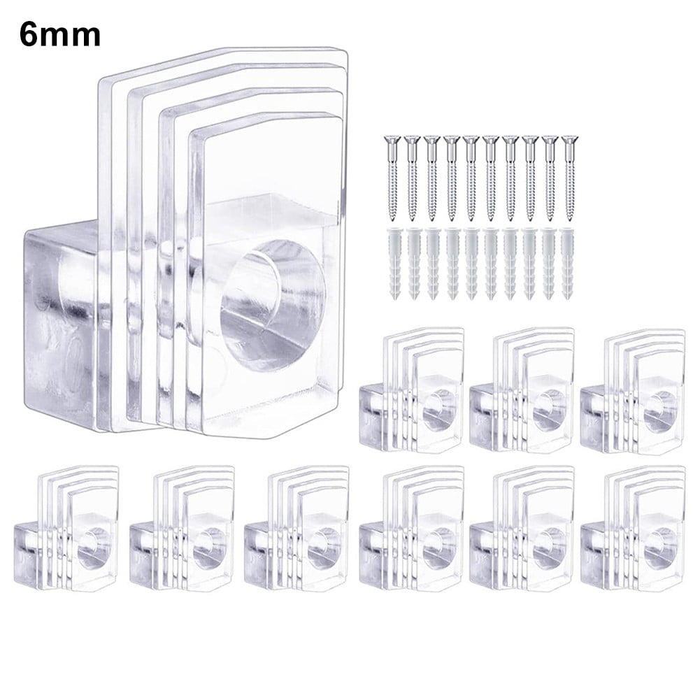 CHENGSI for Clear Plastic Mirror Holder Clips 1/4 Inch Frameless Mirror ...