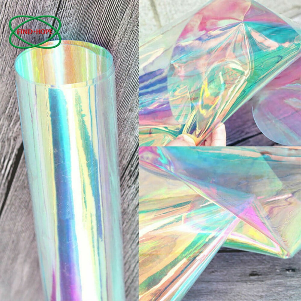 CHENGSI Holographic Clear PVC Fabric Iridescent Transparent Vinyl ...