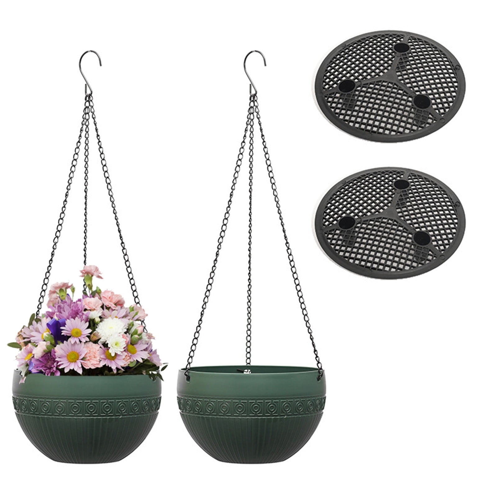 CHENGSI Hanging Plant Basket Set Outdoor Indoor Flower Pots With ...