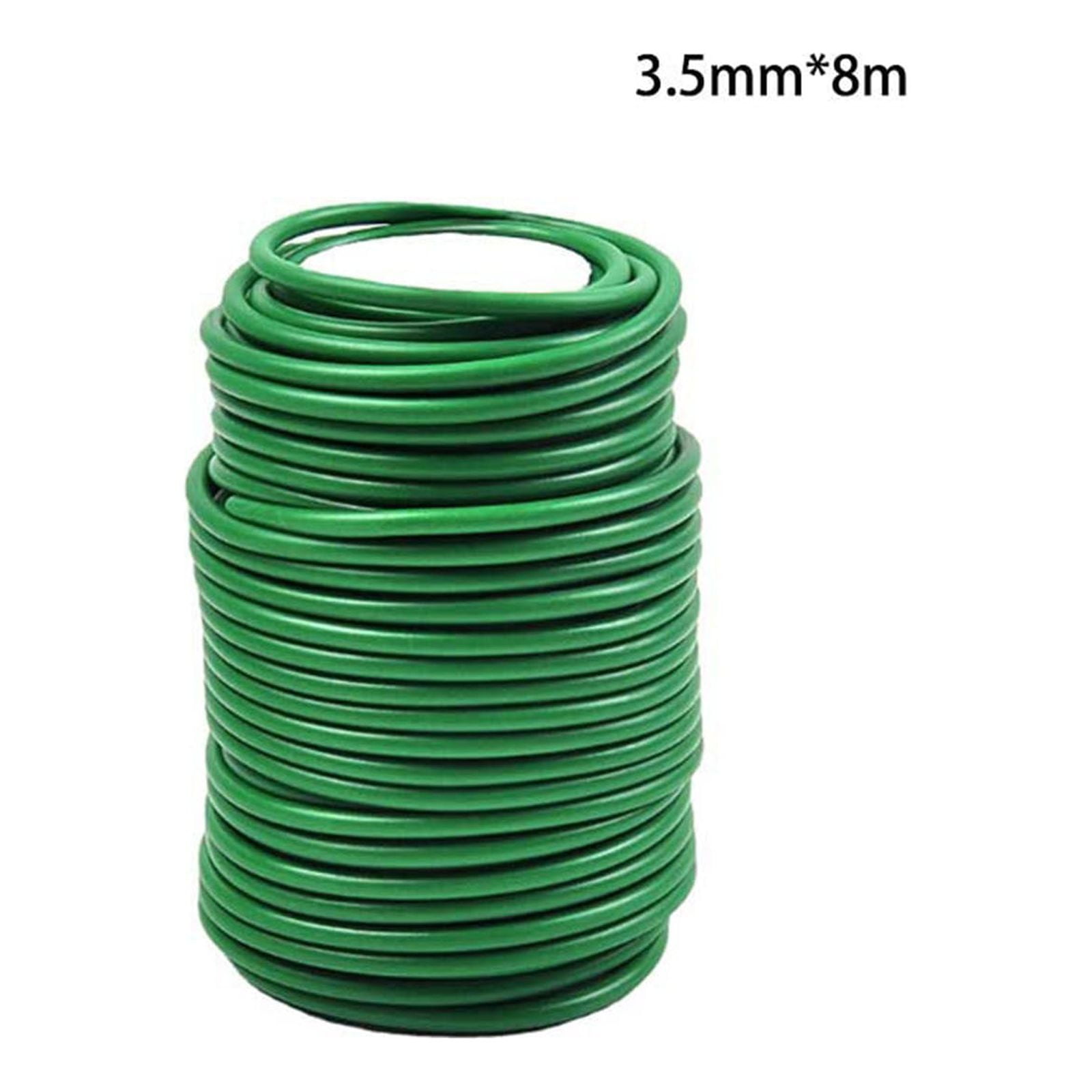 CHENGSI Plant Support Wire Cable Tie 3.5mmx8m Green Flexible Bendable ...