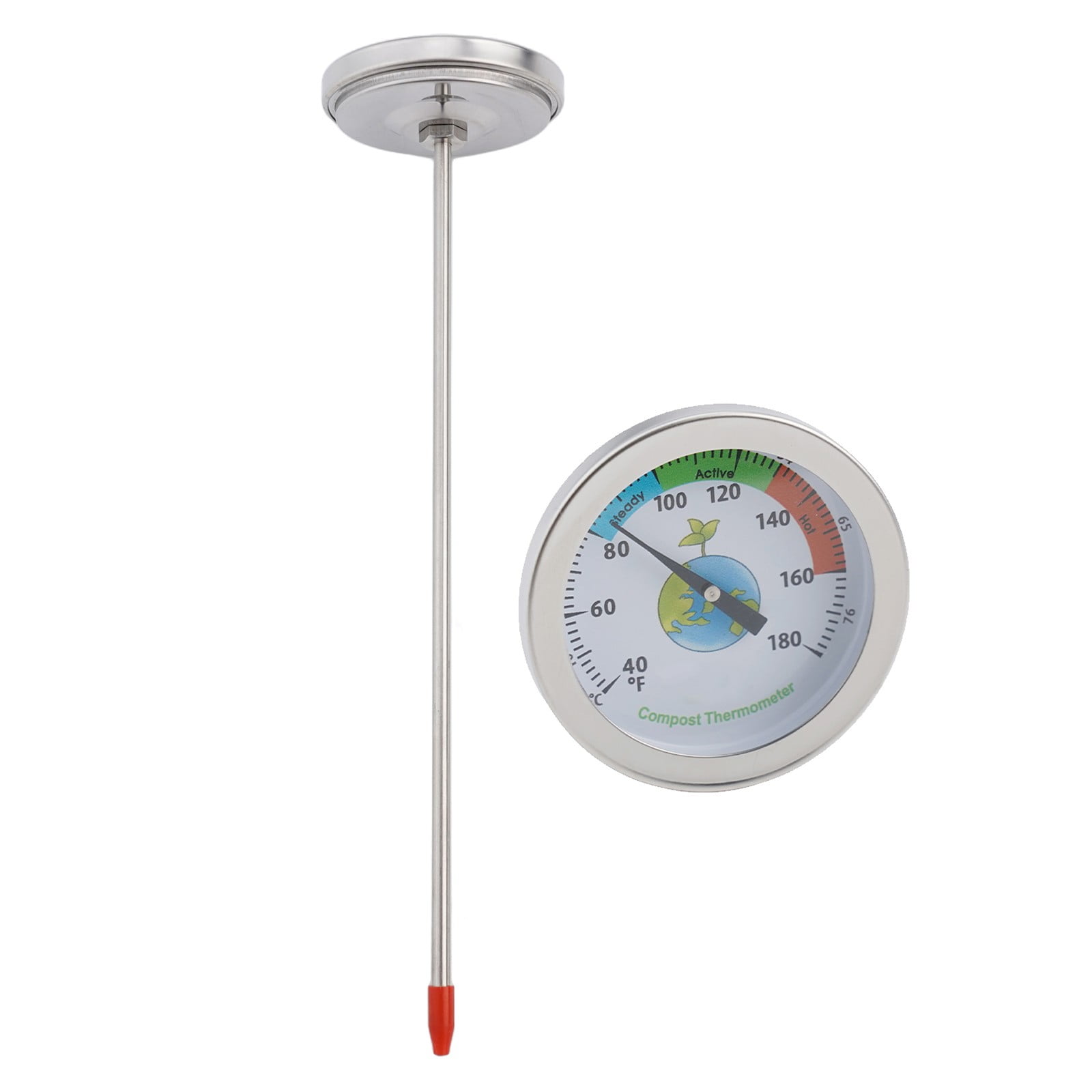 CHENGSI Stainless Steel Compost Soil Thermometer Temperature Monitor ...