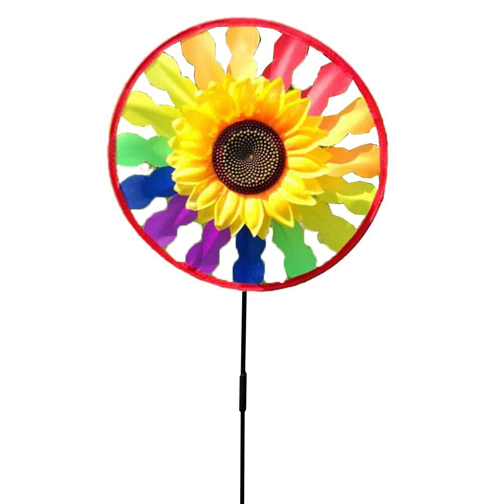 CHENGSI Sunflower Windmill Wind Spinner Garden Decor Outdoor Yard Art ...