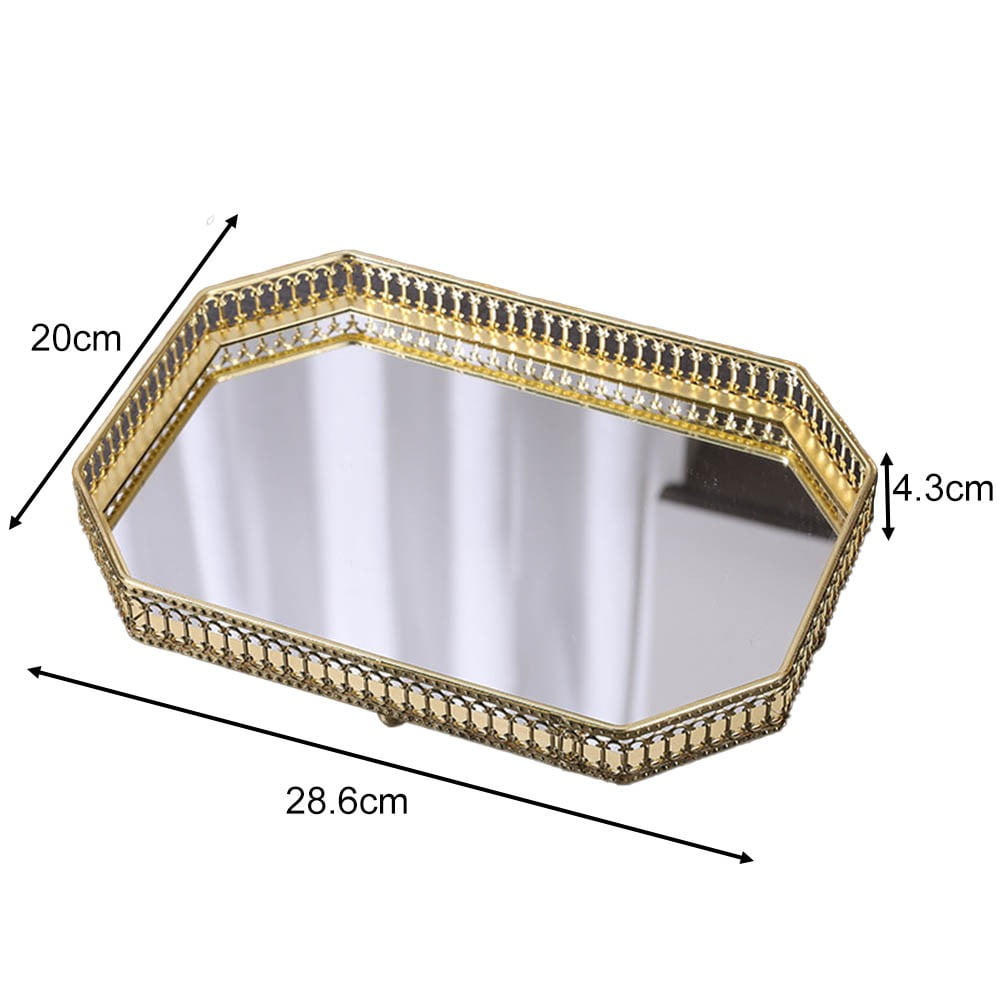 CHENGSI for Vintage Metal Mirror Tray Decorative Wall Hanging Vanity ...