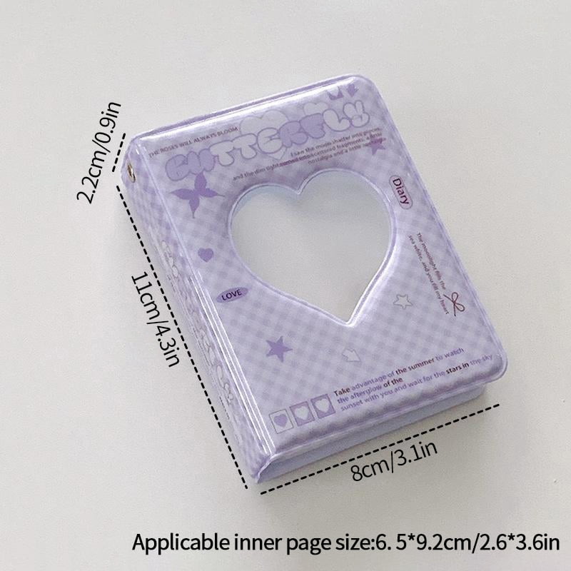 CHENGZHI 3-inch Kpop Photocards Holder Mini Hollow Heart Photo Album ...