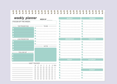 CHENGZHI B5 Weekly Planning Note Tear English Schedule Itinerary Punch ...