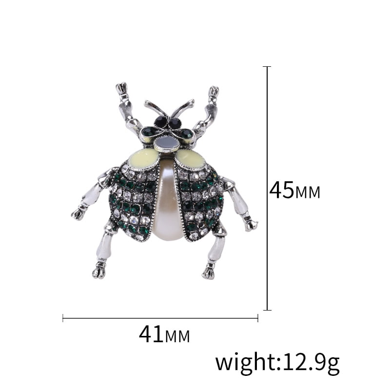 CHENGZHI Enamel Beetle Brooches for Women Unisex Rhinestone Ladybug Pins Office Party Friend ...