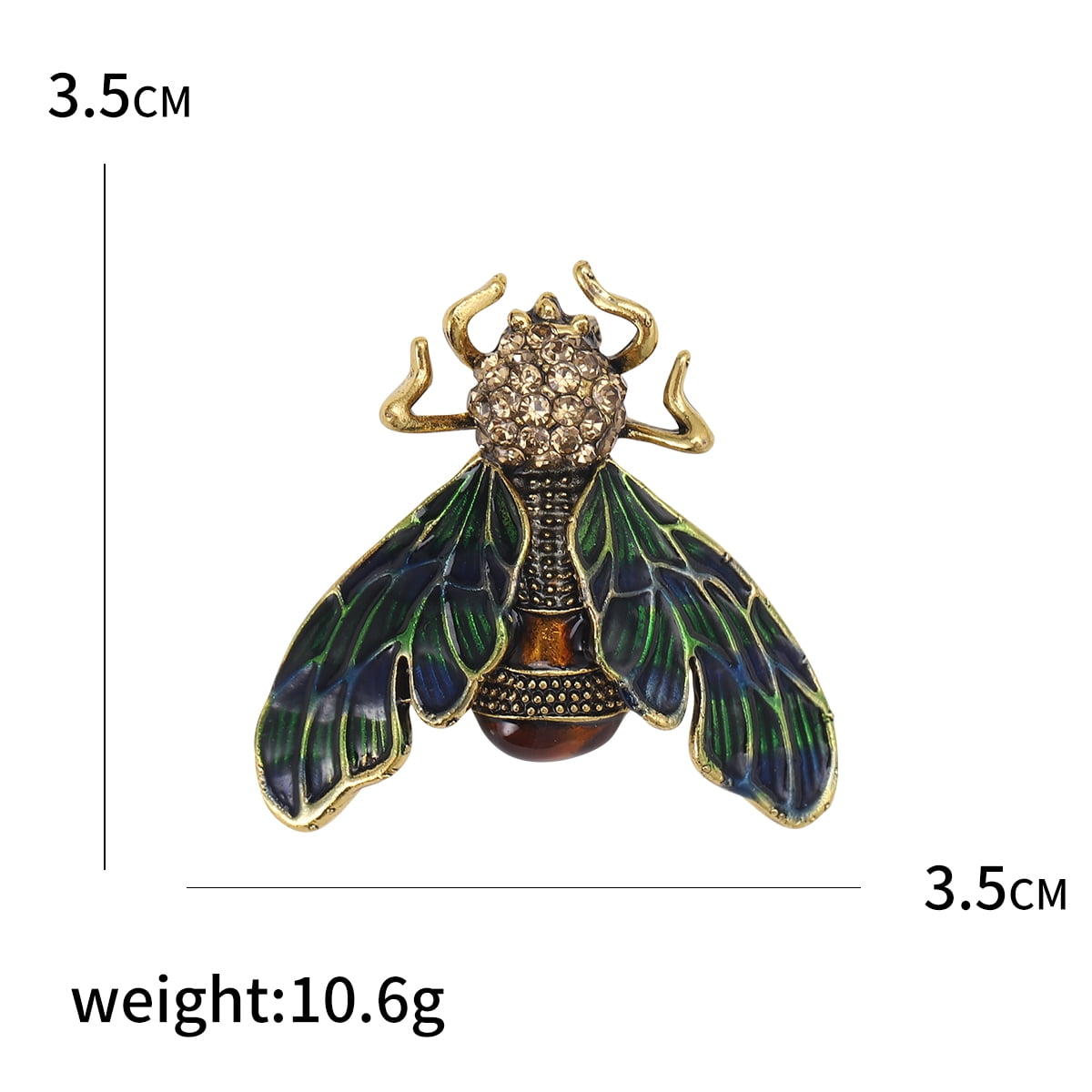 CHENGZHI Enamel Beetle Brooches for Women Unisex Rhinestone Ladybug ...