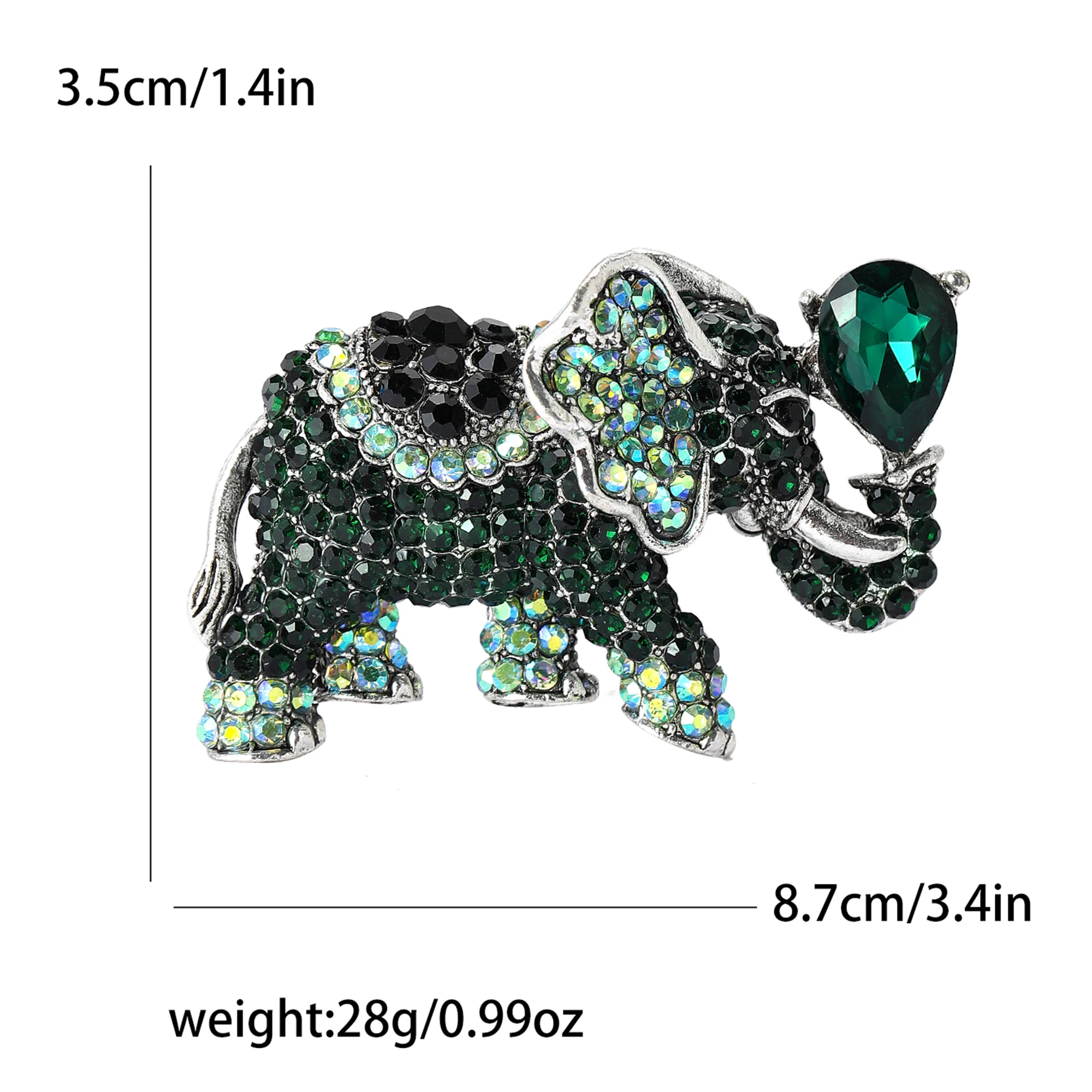CHENGZHI Rhinestone Elephant Pins for Women Unisex Glass Animal ...