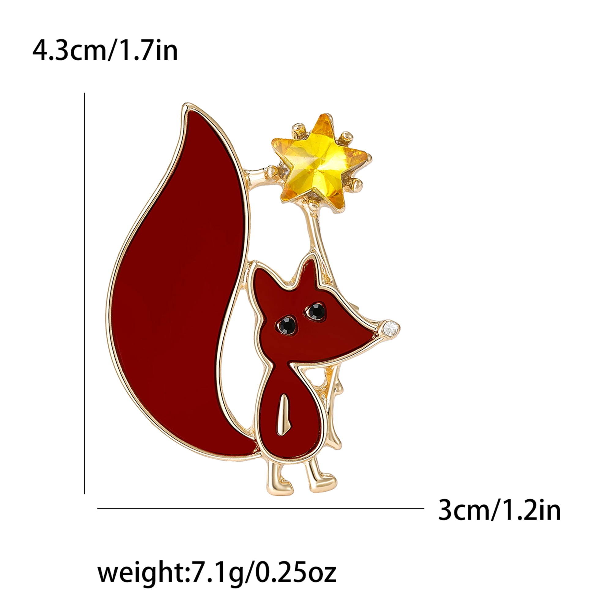 CHENGZHI Rhinestone Fox Brooches for Women Unisex Cute Cartoon Animal ...