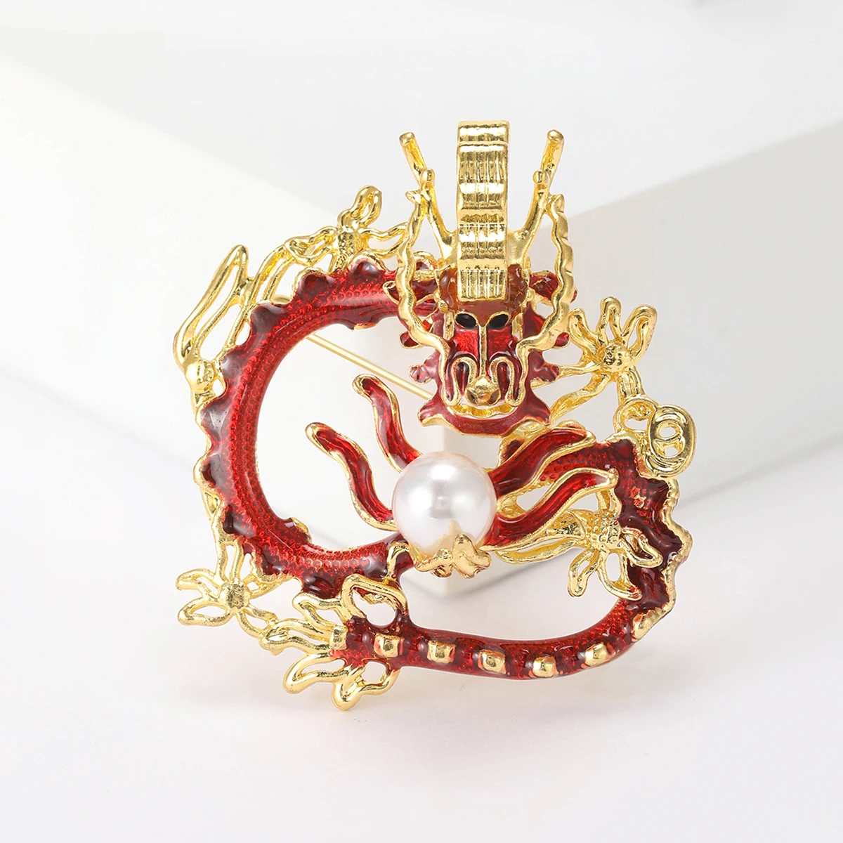 CHENGZHI Trendy Dragon Enamel Brooch for Women Unsex 7 Types of Chinese ...